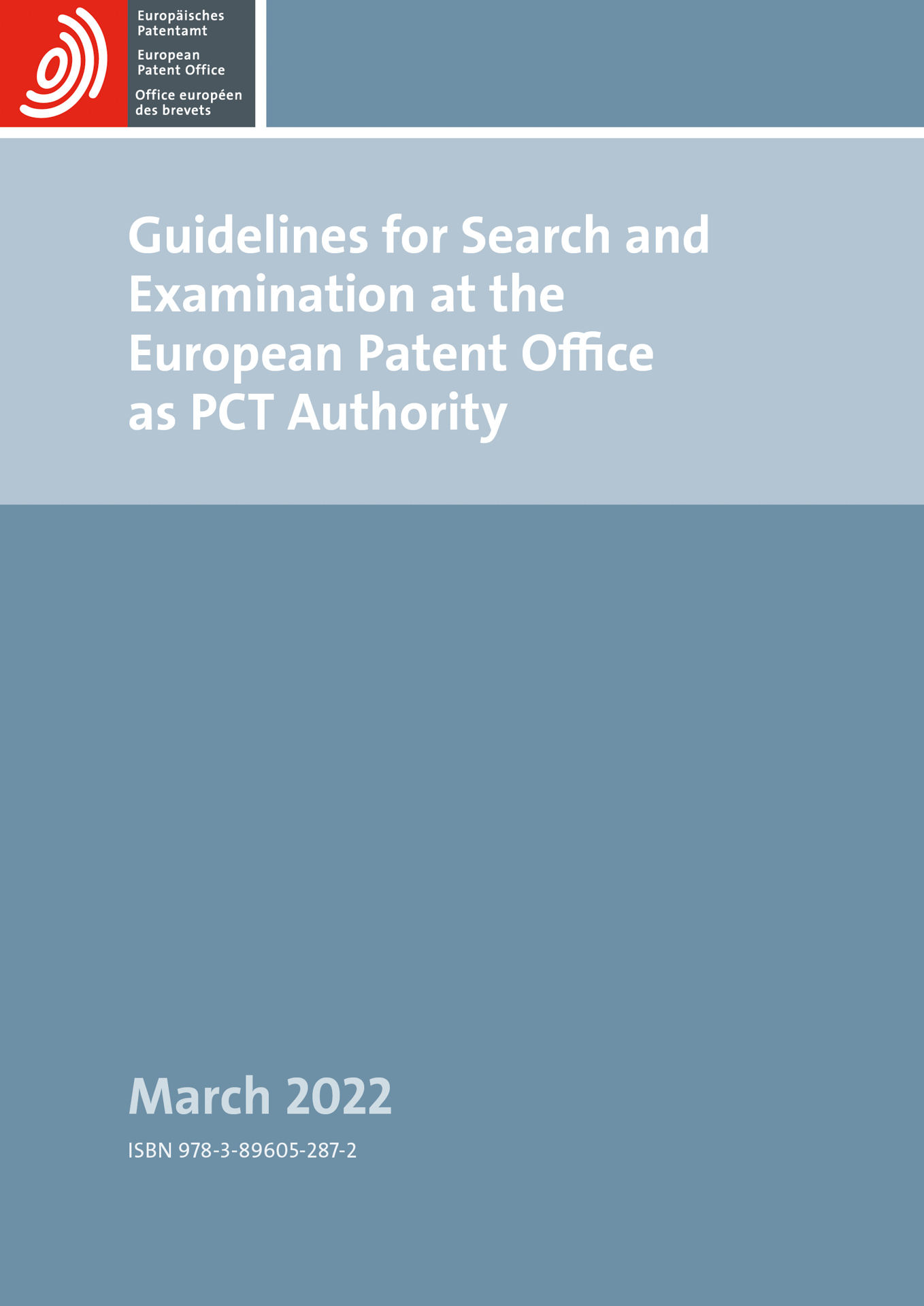 Guidelines for Search and Examination at the EPO as PCT authority (2022) | epo.org